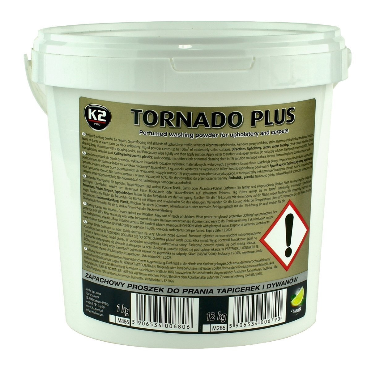 K2 Tornado Plus proszek do prania tapicerki i dywanów zapachowy 1kg • autokosmetyki • AutoChemia.pl