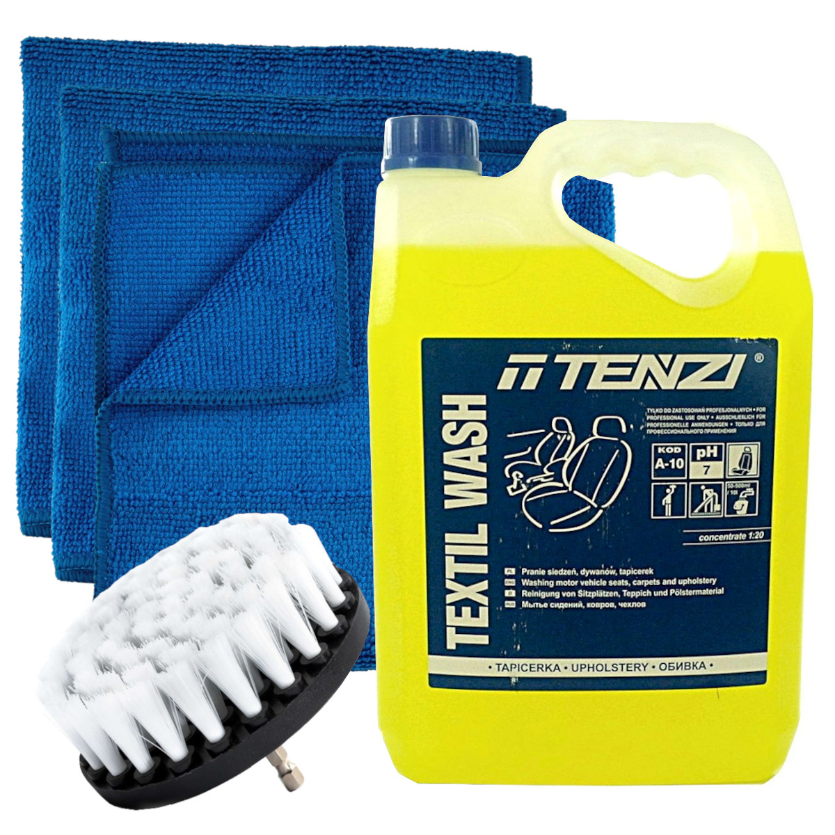 Tenzi Textil Wash 5L + szczotka K2 Brill + mikrofibry • autokosmetyki ...